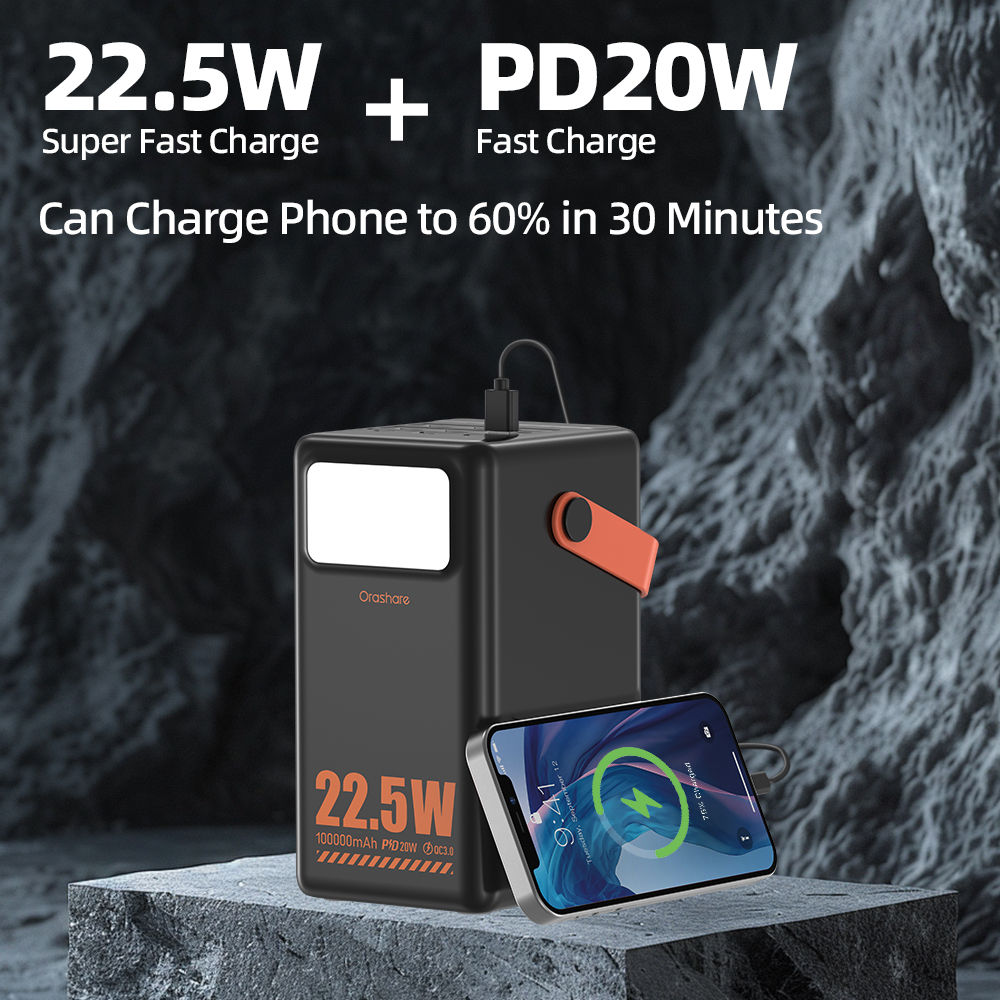 Orashare OL100Pro Powerbank 100000mAh Ultra-Large Capacity Power Bank ...