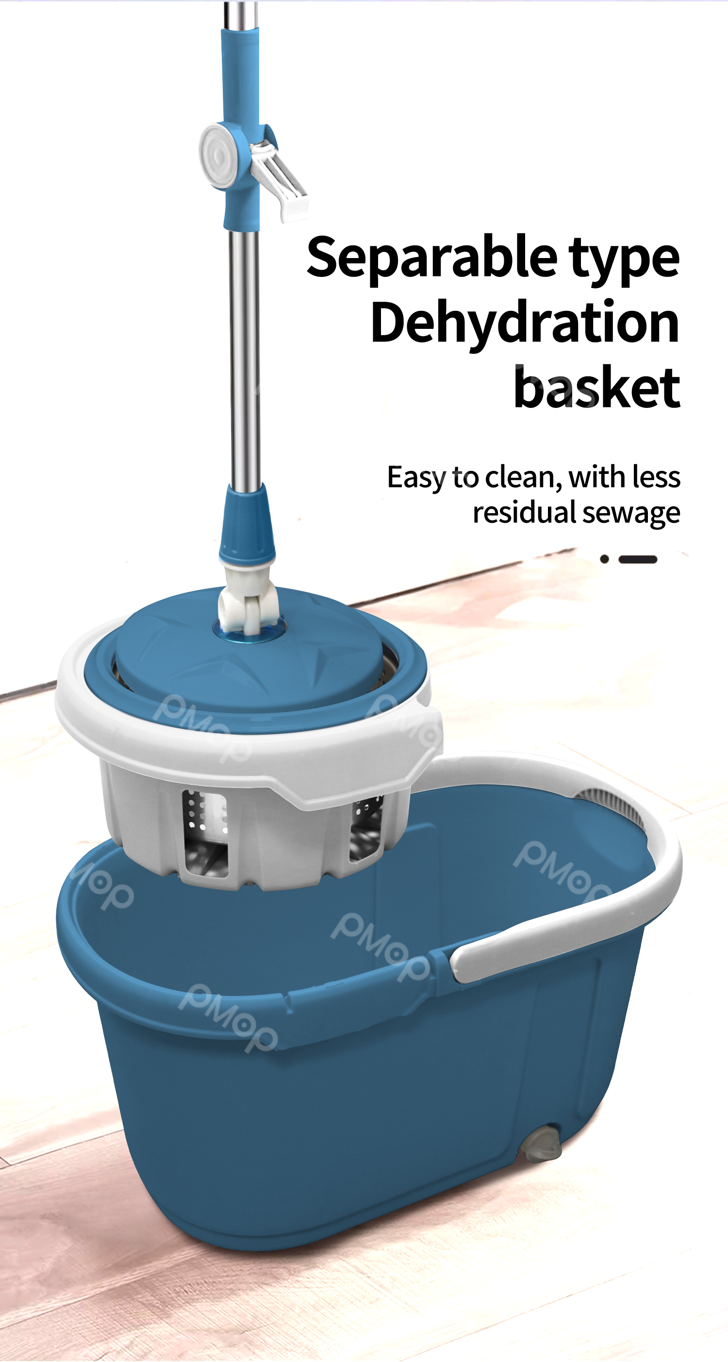 PMOP Mop with Spinner Detachable spin dryer Heavy duty bucket for water ...