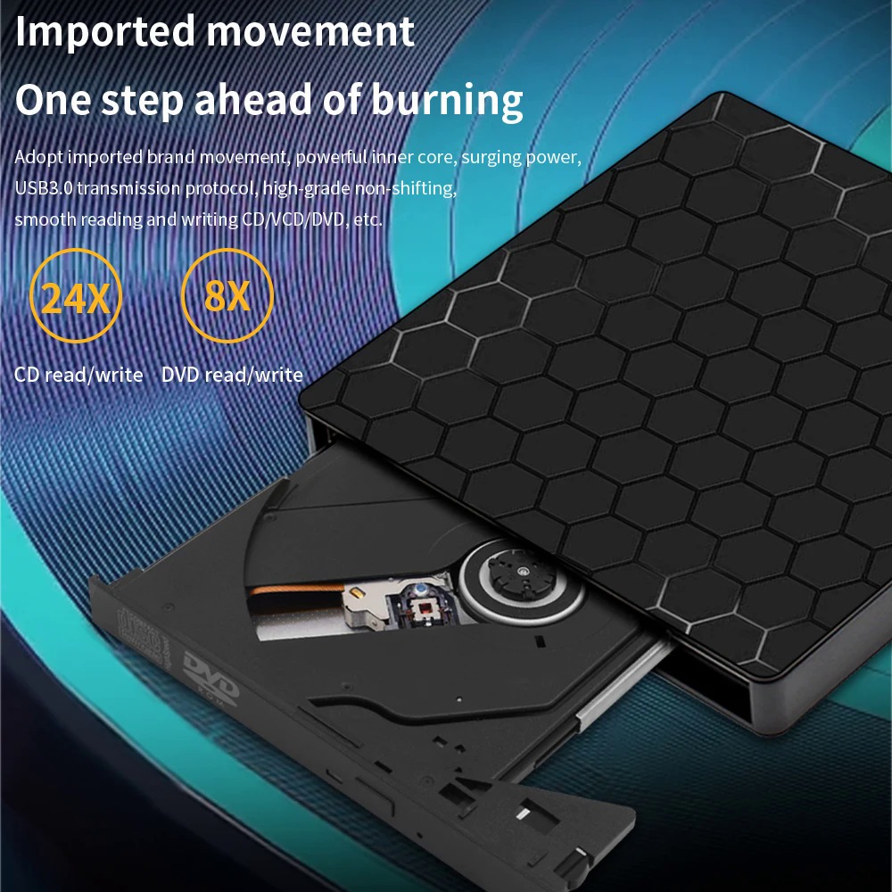 USB3.0 Type C Optical Disk Drive Slim DVD Reader Plug and Play DVD ...