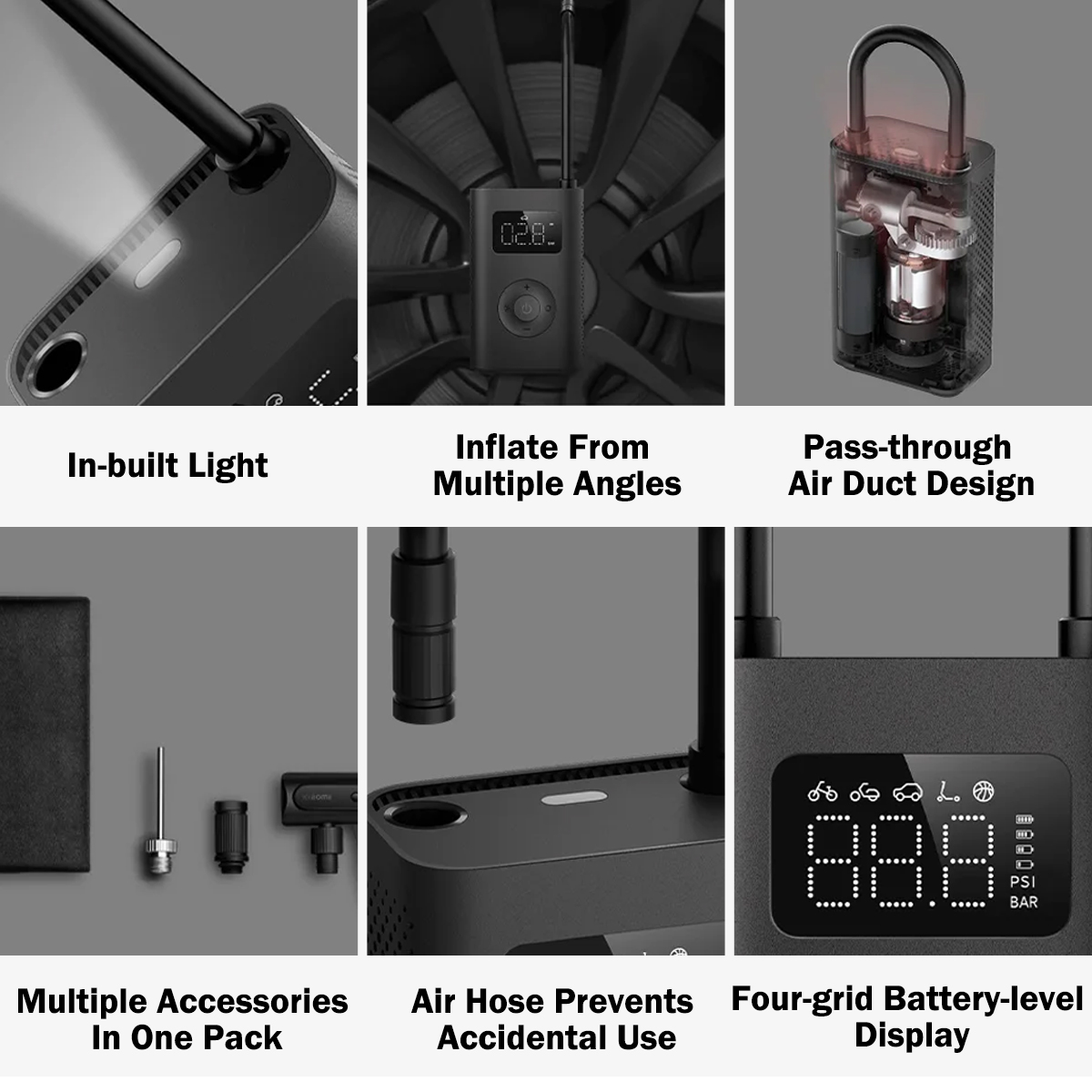 New Xiaomi Air Pump 2 EU Portable Digital Car Bicycle Electronic ...