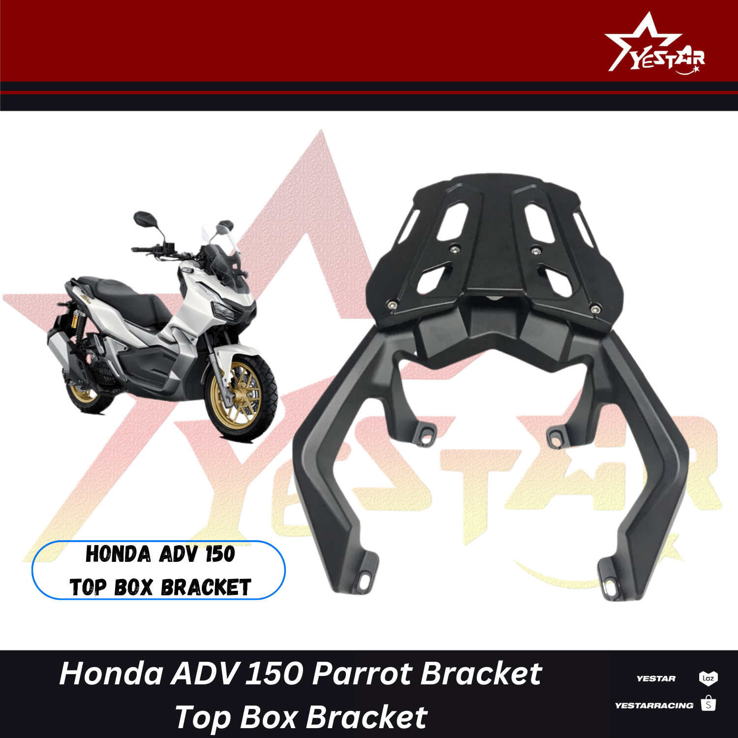 Yestar 1pcs Honda ADV 150 Parrot Bracket Top Box Bracket Moto Box Grab ...
