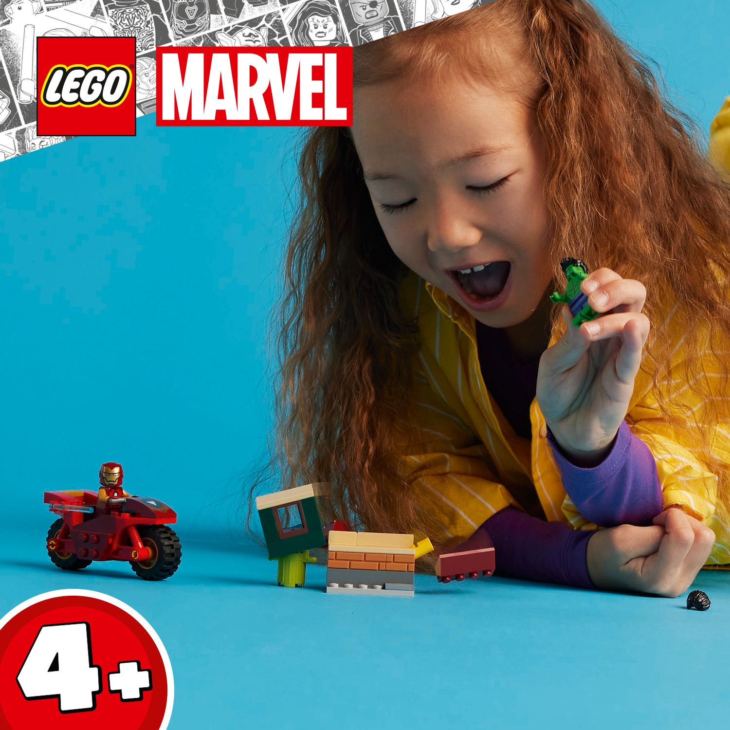 LEGO Super Heroes Marvel 76287 Iron Man with Bike and The Hulk (68 ...