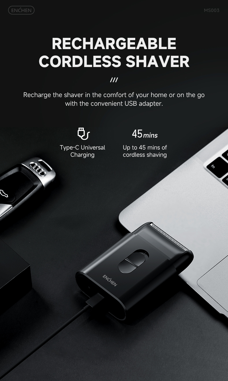ENCHEN MS003 Mini Electric Shaver | Portable Type-C Razor with Sideburn ...