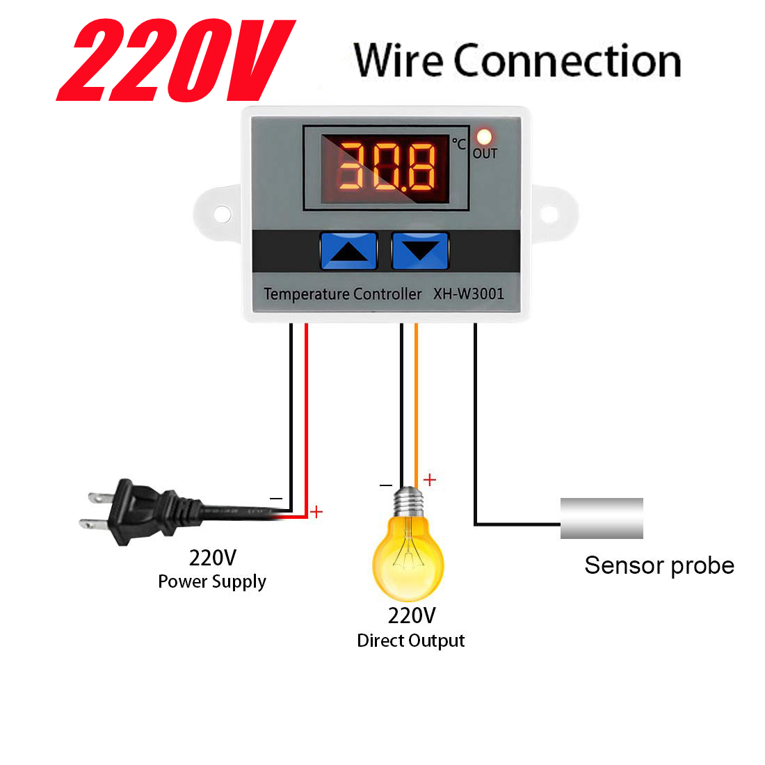 W3001 220V Digital Temperature Controller Thermostat For Egg Incubator ...