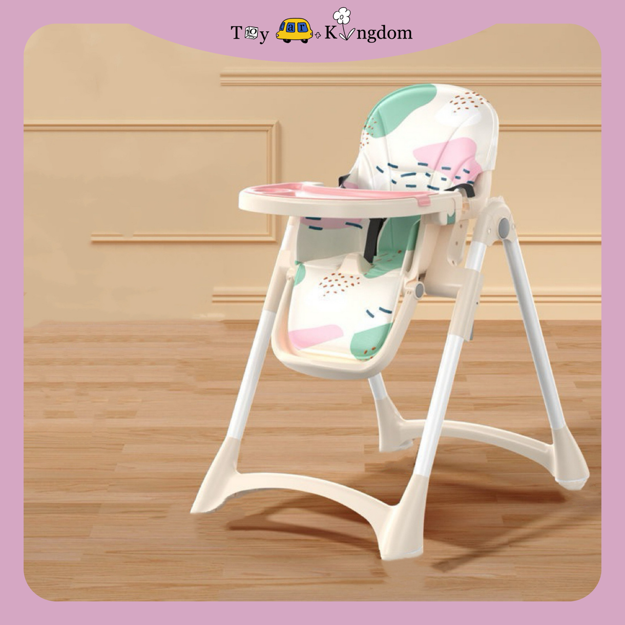 Baby Dining Table Foldable Highchair Height Adjustable W/ 2 table trays ...
