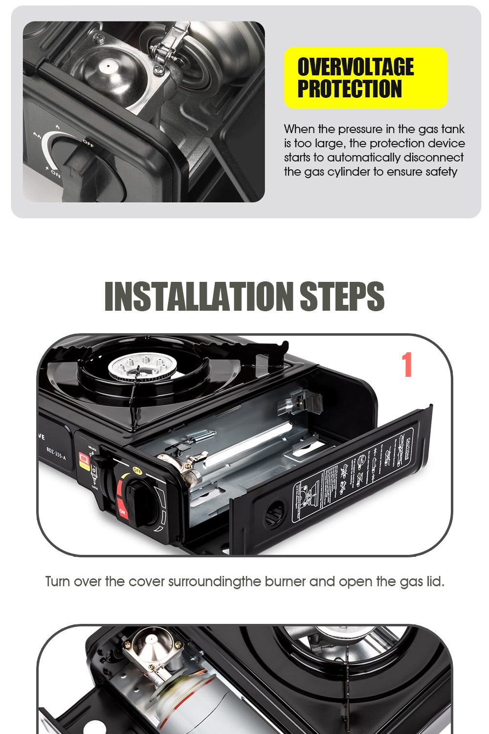 Portable Butane Gas Stove Mini Camping Outdoor Picnic Barbecue Safe ...