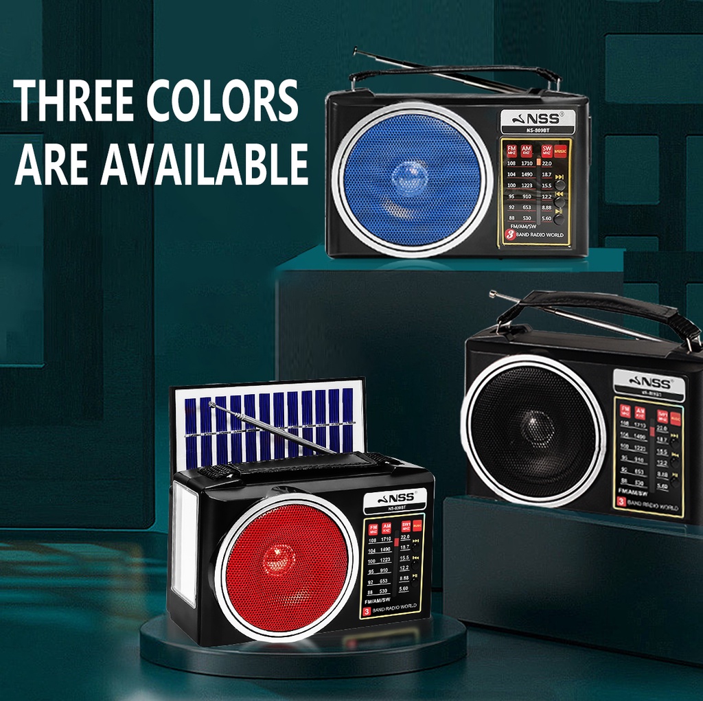 NSS solar radio FM/AM/SW3 band radio with USB/TF music player and LED ...