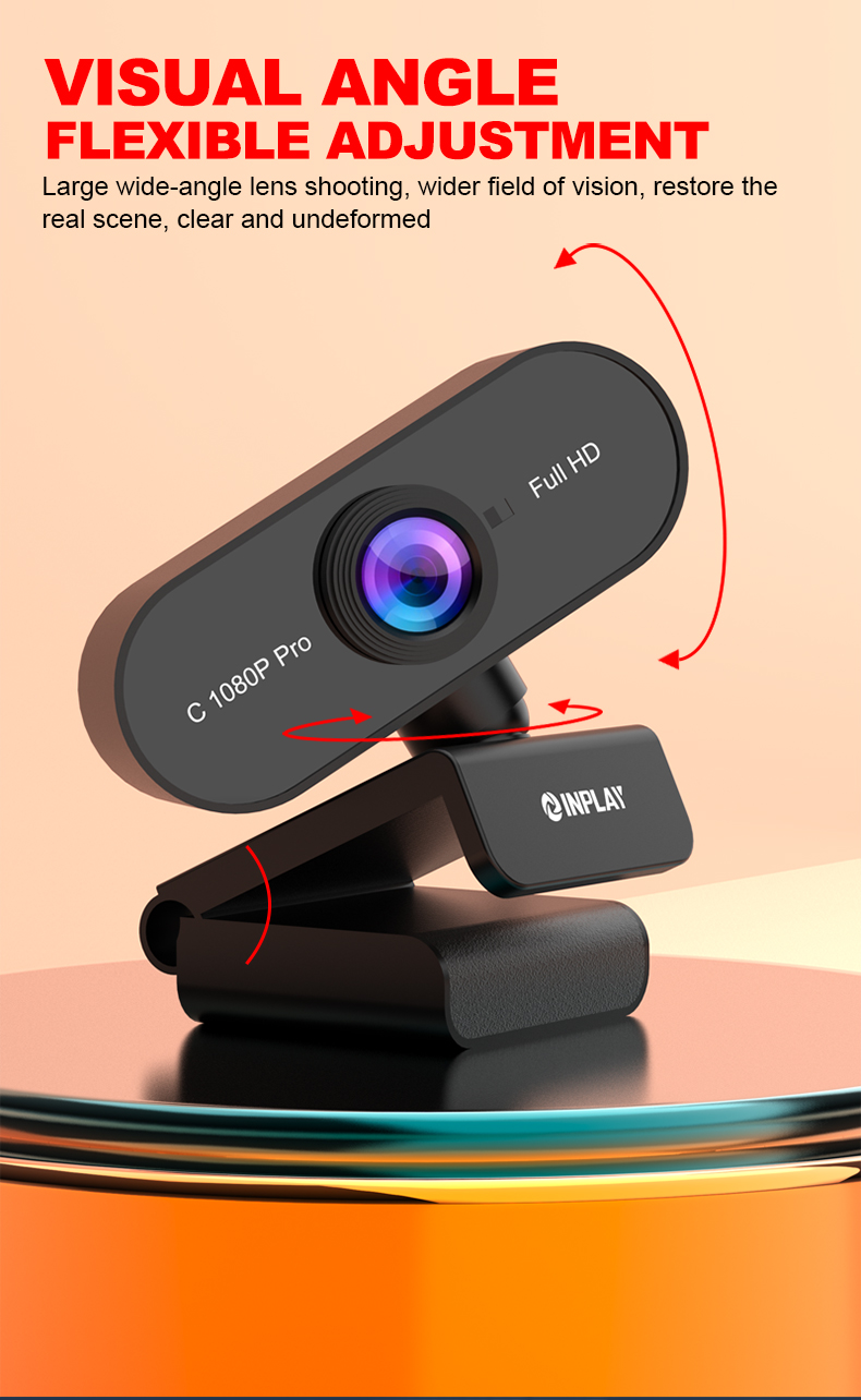 Inplay C1080PRO Web Camera HD 1080P USB 2.0 Port Hi-Speed With Mic Web ...