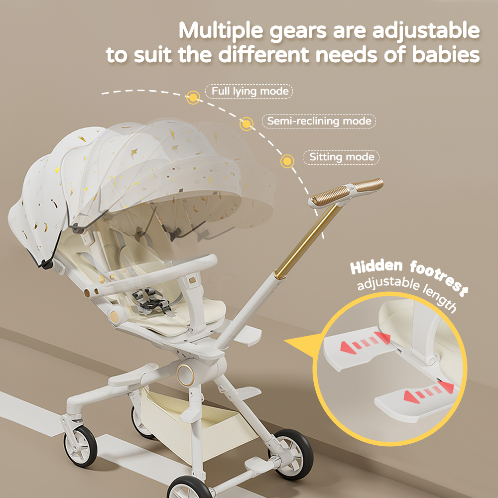 Foldable Stroller for Baby Two-Way 360 Rotating Baby Stroller Sit And ...