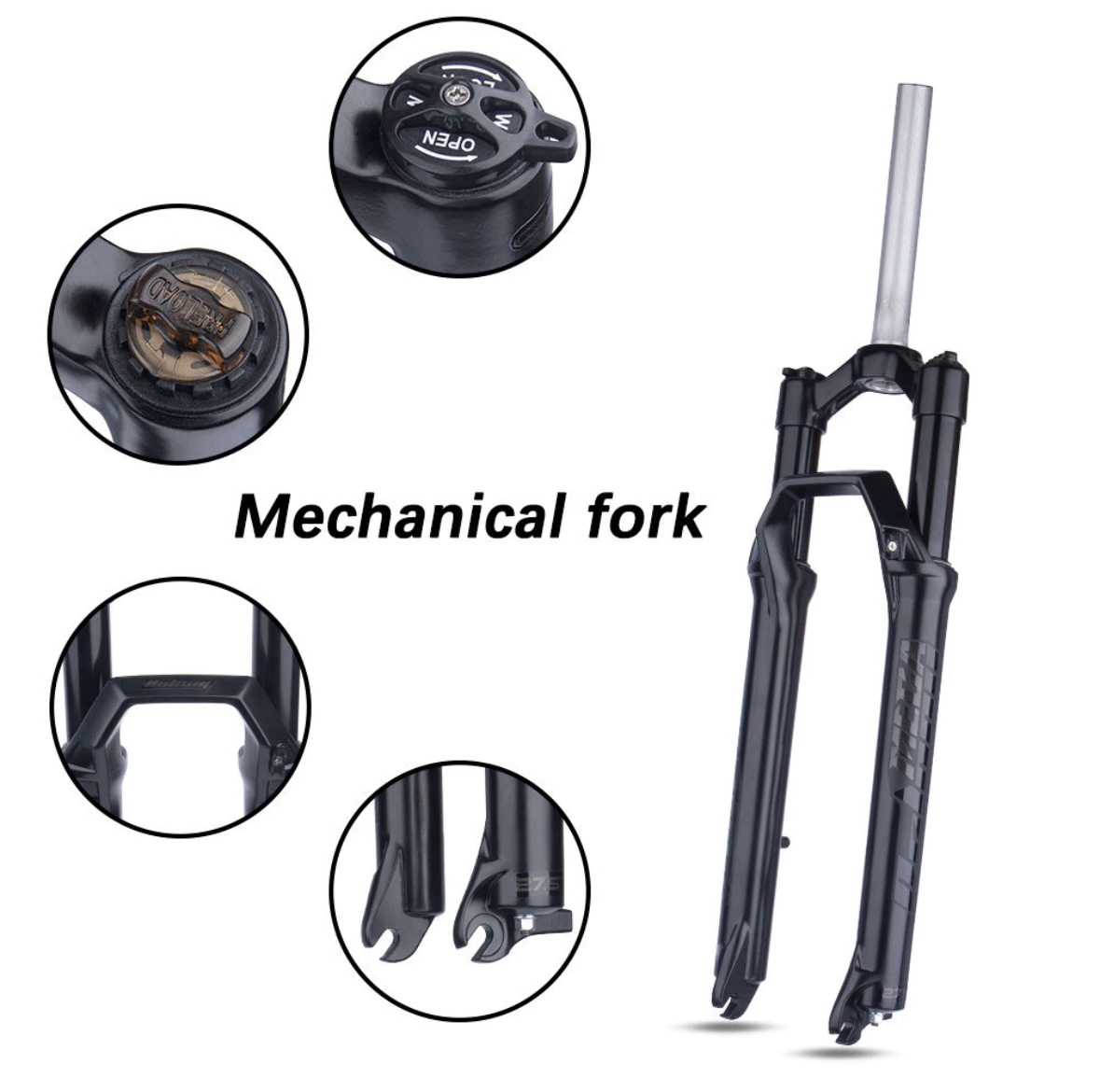 MTB Fork Bike Front Fork Suspension Lock Coil disc brake shoulder ...