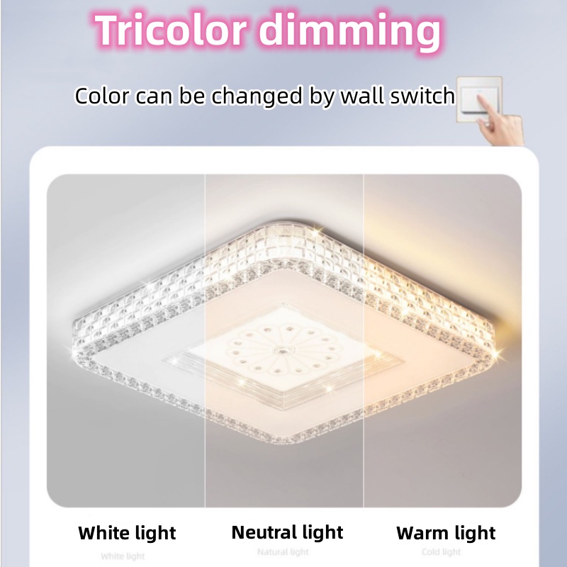 LED ceiling light Mosaic style Tri color dimming With remote control ...