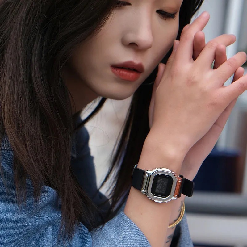 Fashion Square Metal Digital Sport Watch w/ Multifunction Relo Unisex ...