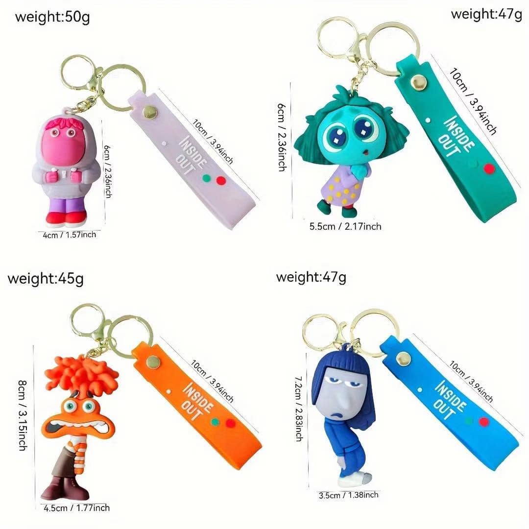 Inside Out Keychain Cartoon Keychain Disney and Pixar Sadness Fear ...