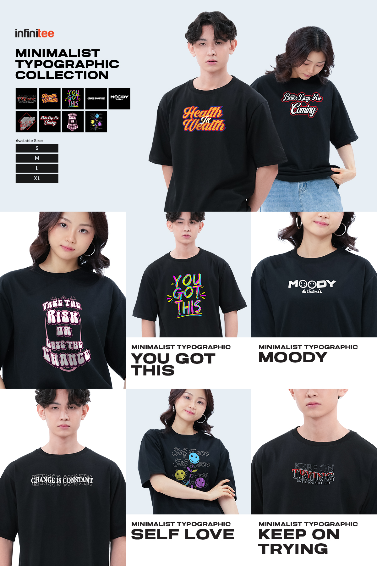 Infinitee Minimalist Typographic Oversized T Shirt For Men Women ...