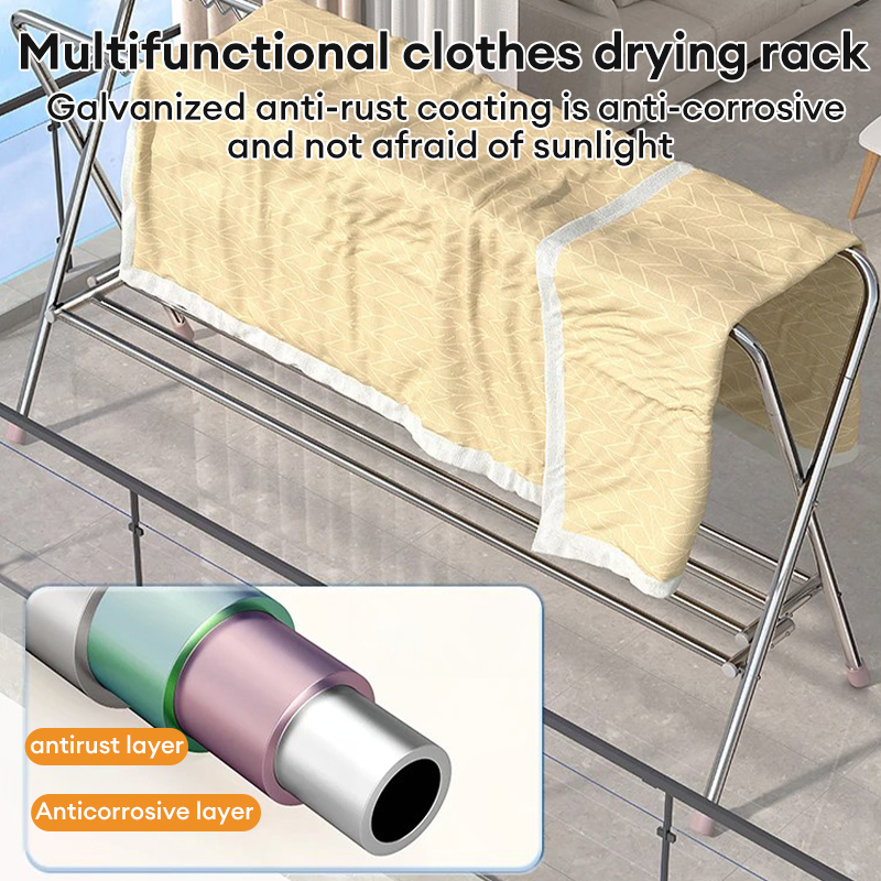 Sampayan Stainless Clothes Rack Heavy Duty Foldable Hanging Rack ...