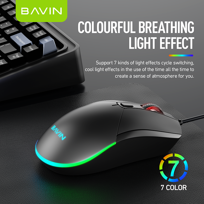 BAVIN K995 Ergonomic Wired Gaming Mouse w/ RGB Multifunction Keys ...