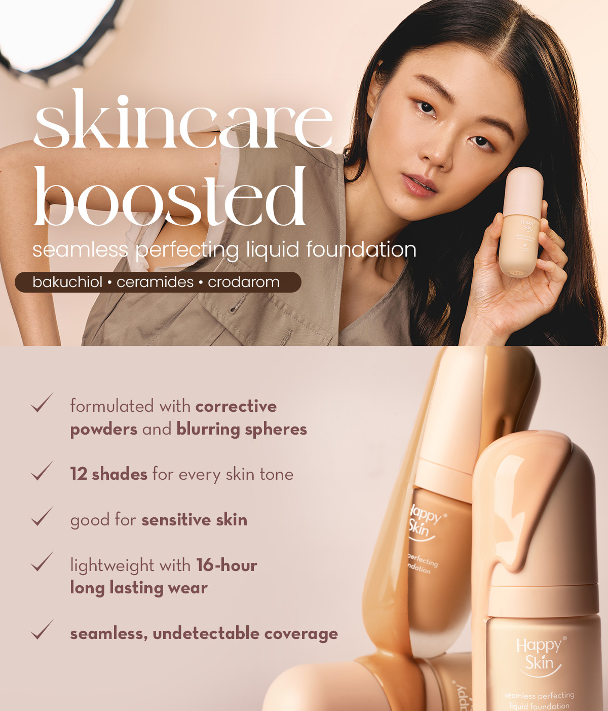 Happy Skin Off Duty Seamless Perfecting Liquid Foundation | Shopee ...