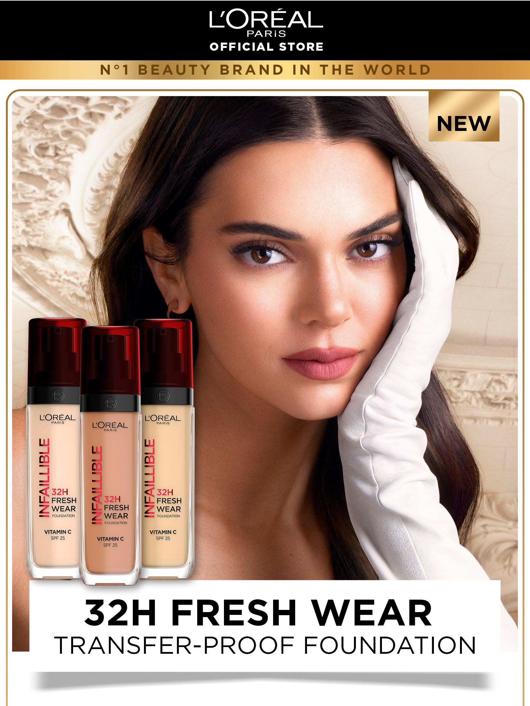 NEW L'Oréal Paris Infallible 32H Fresh Wear Foundation 30ml with Vitamin C & SPF 25 | Shopee ...
