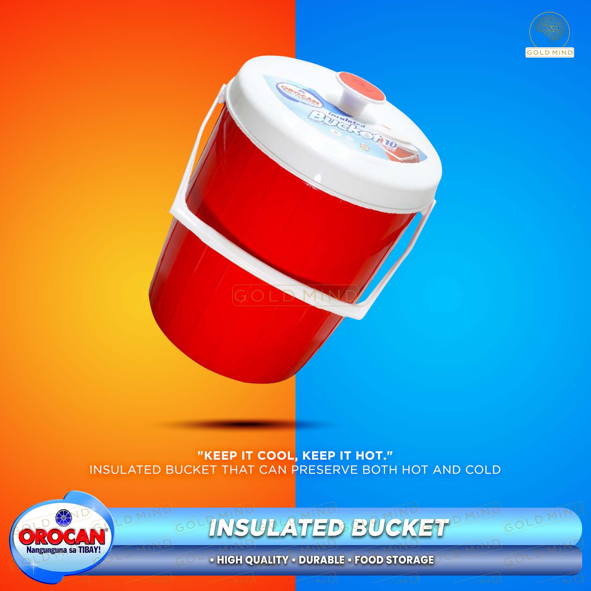 Orocan Insulated Bucket 10L. Rice Bucket / Food Bucket / Ice Bucket ...