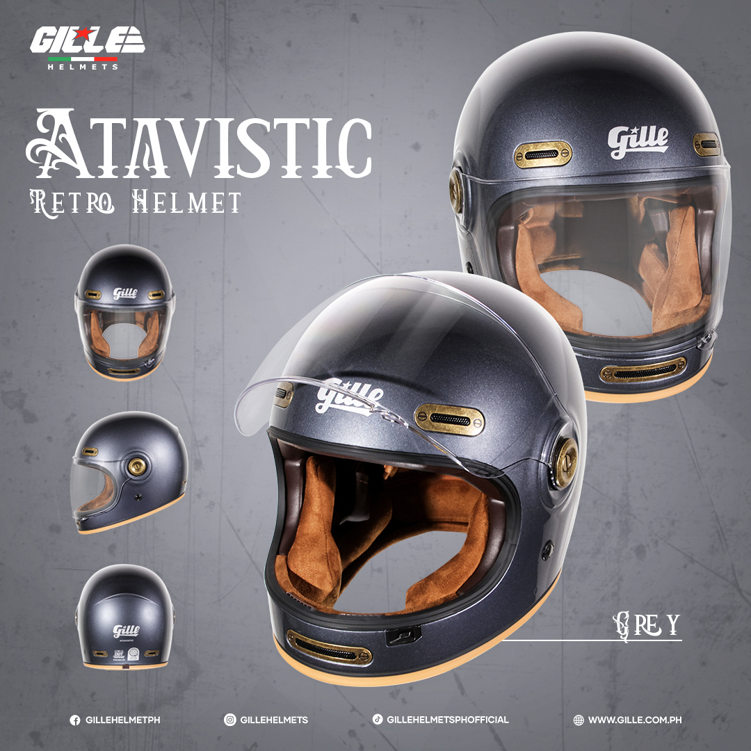 GILLE YM-853 ATAVISTIC PLAIN Motorcycle Classic helmet full face single ...