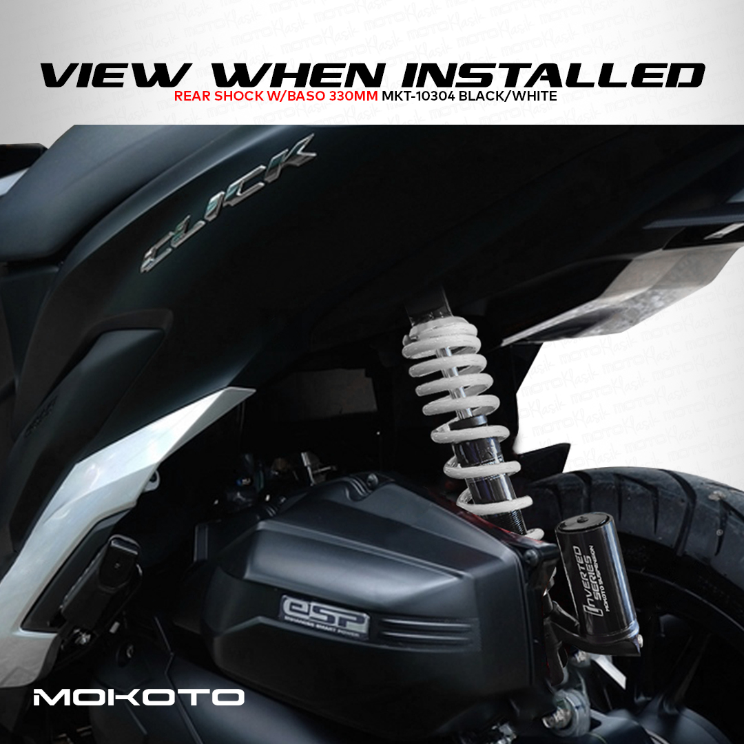 MOKOTO REAR SHOCK FOR CLICK INVERTED SERIES 330MM ONE PIECE WITH BASO ...