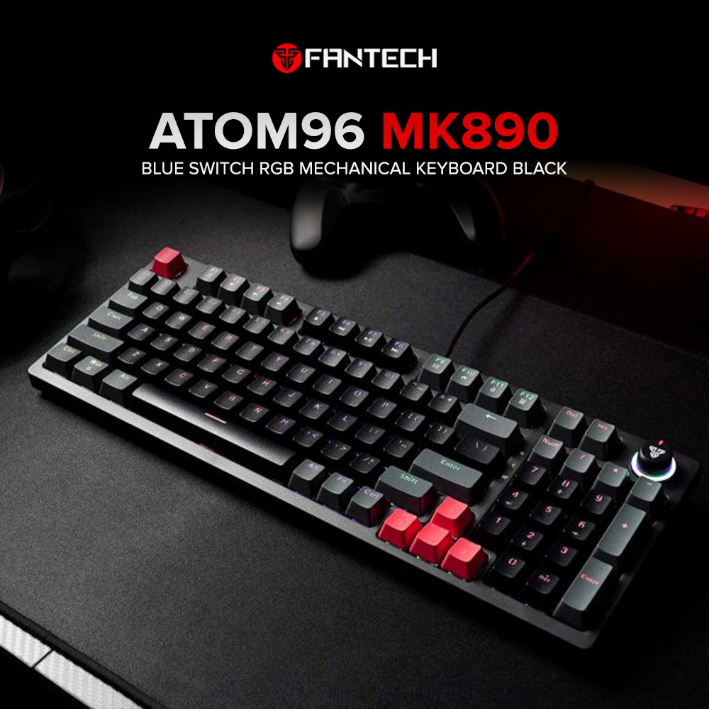 EasyPC| Fantech ATOM96 MK890 RGB Gaming Mechanical Keyboard| Red and Blue Switch | Shopee ...
