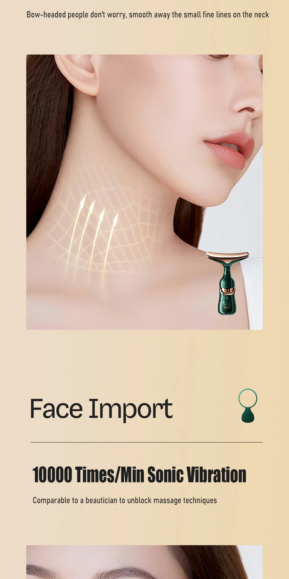 Kdk 4d Facial Massager Multifunctional Lifting And Tightening Electric 3in1 Neck Face Massager