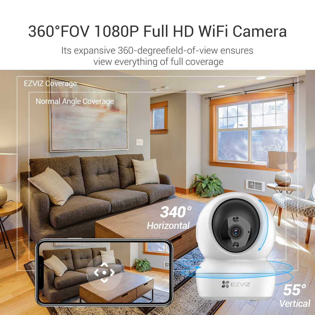 EZVIZ H6C 2MP Home Security Wifi Camera 360° Pan&Tilt CCTV Camera with audio | Shopee Philippines