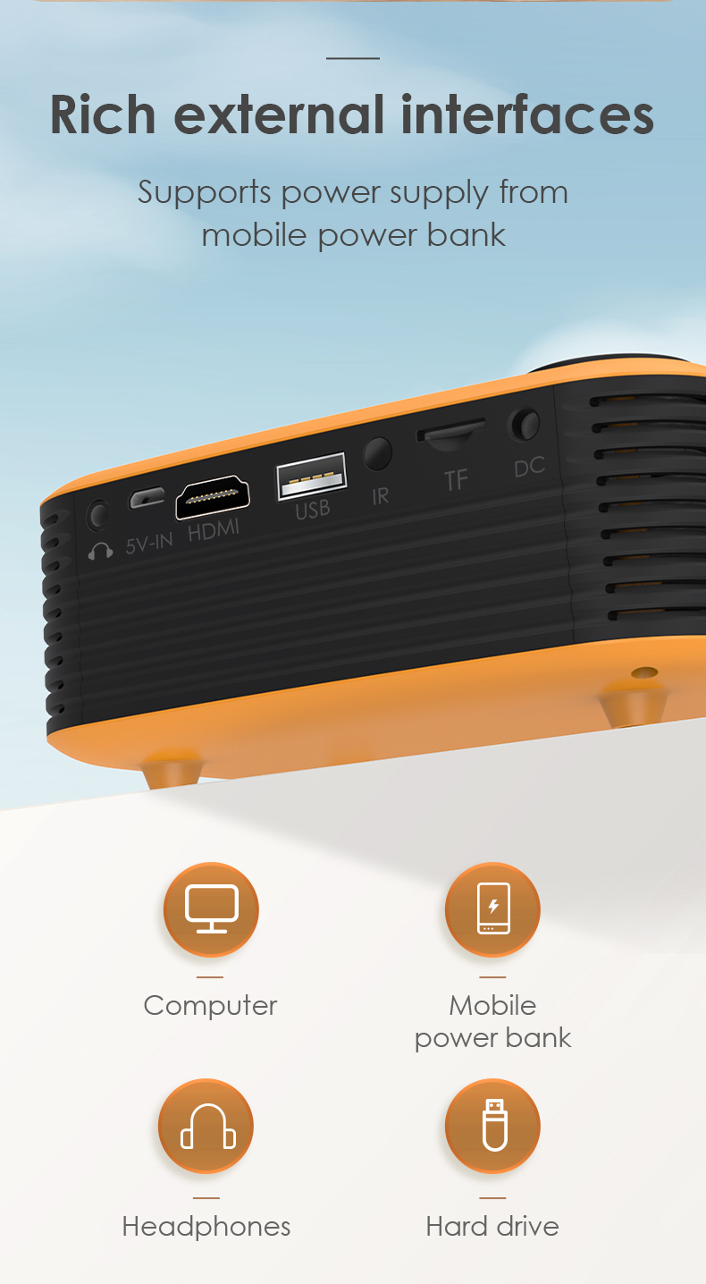 Aoka By Deli Projector Portable Projector 1080P Hdmi USB For Computer ...