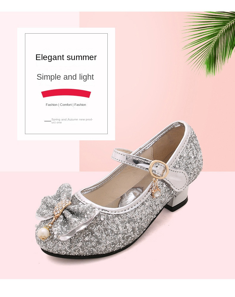【ready stock】Fashion Princess heels Shoes leather sandals for kids ...