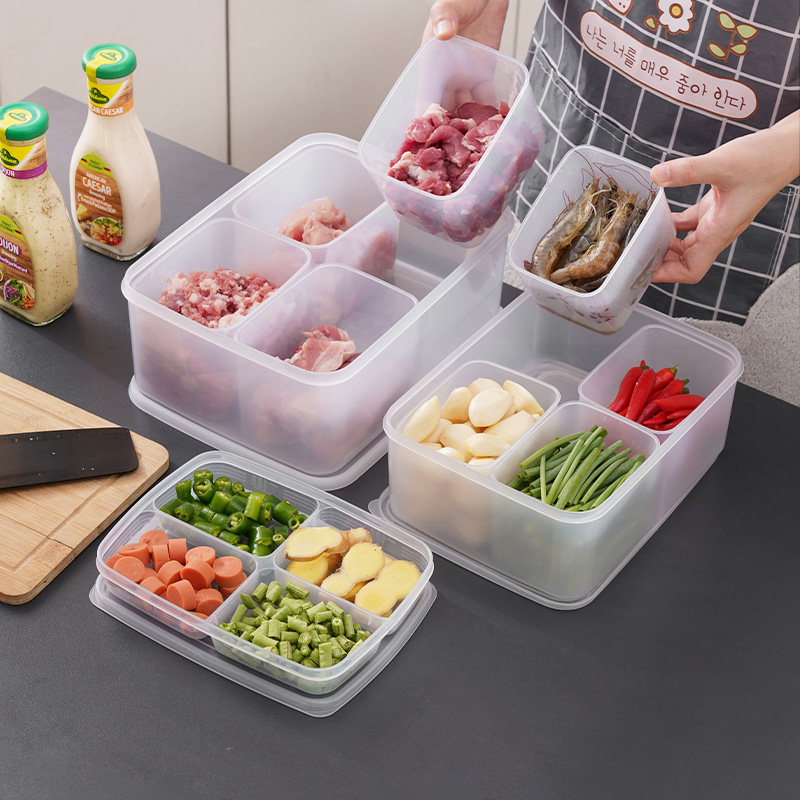 4 in 1 Removable Compartments Fruits Meat Food Fridge Refrigerator ...