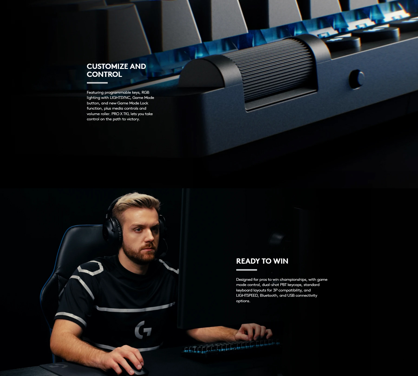 Logitech Pro X TKL Lightspeed Tactile Switch Wireless Gaming Keyboard ...