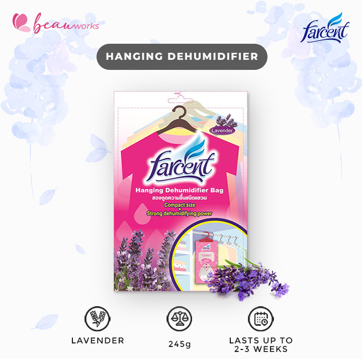 Farcent Hanging Dehumidifier Bag - Lavender 245ml | Shopee Philippines