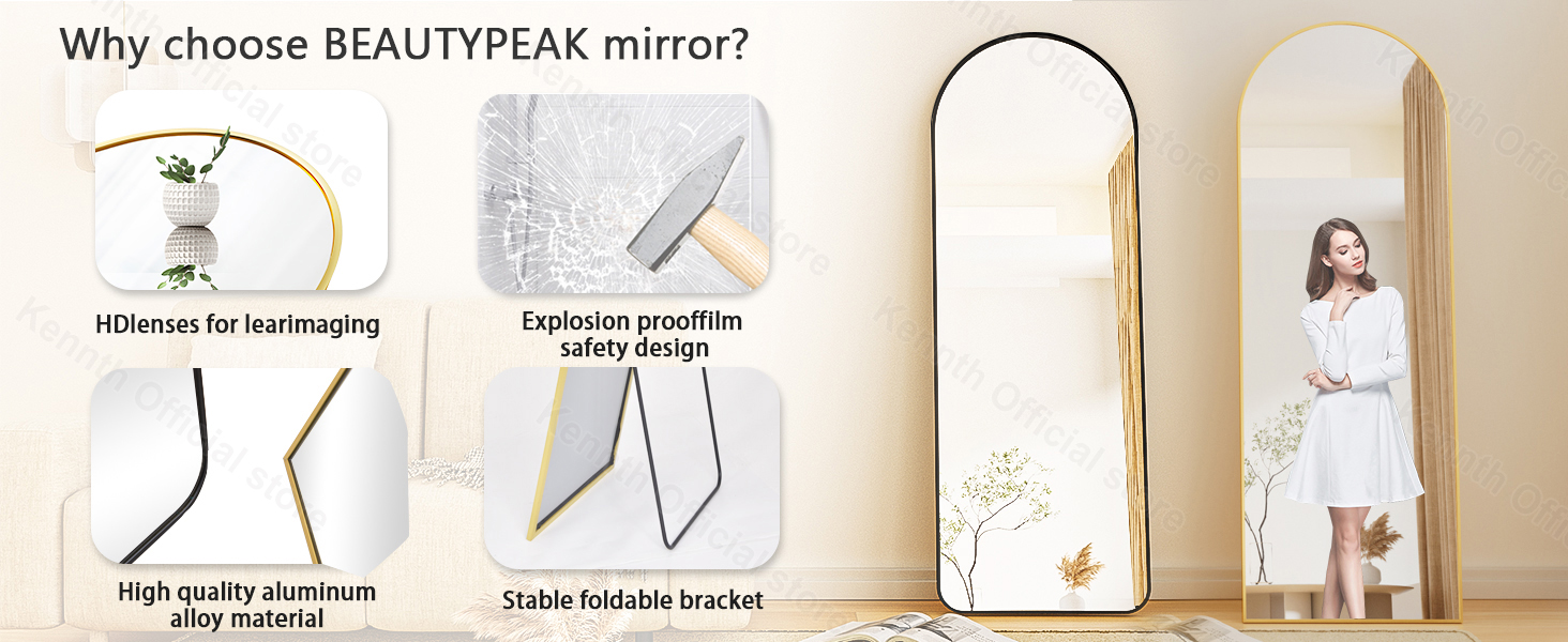 Full-length Mirror Whole Body Mirror HD 160*50cm,Fashionable Arched ...