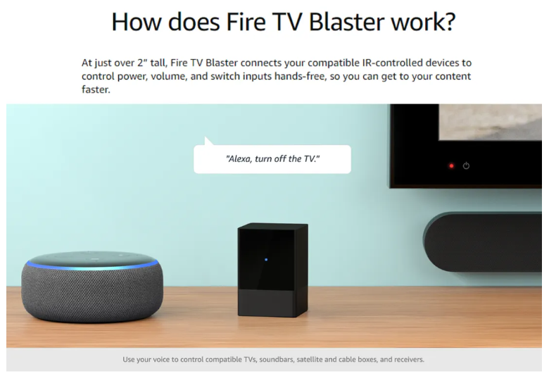 Amazon Fire TV Blaster With Alexa Voice Control For Power And Volume On ...