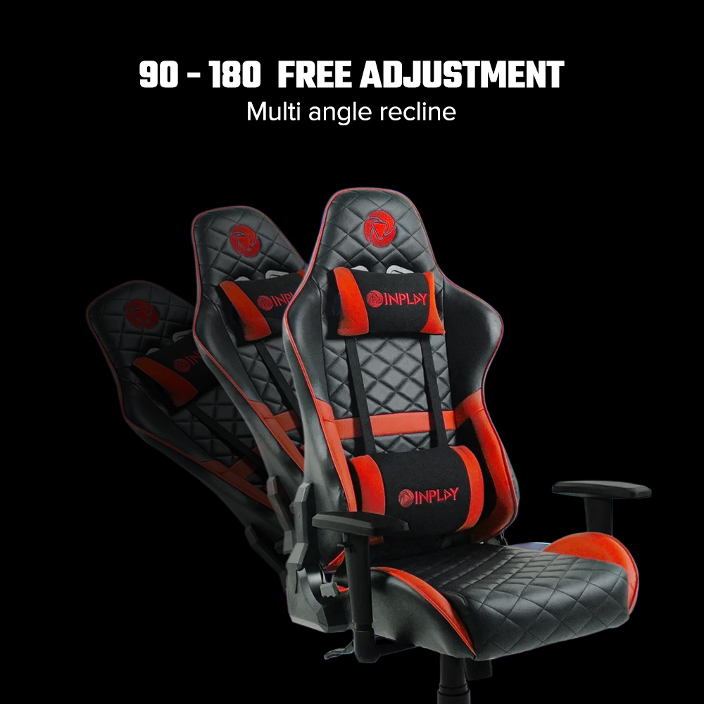 EasyPC| Inplay Race X5-B/X5-R Gaming Chair Leather Black and Red ...