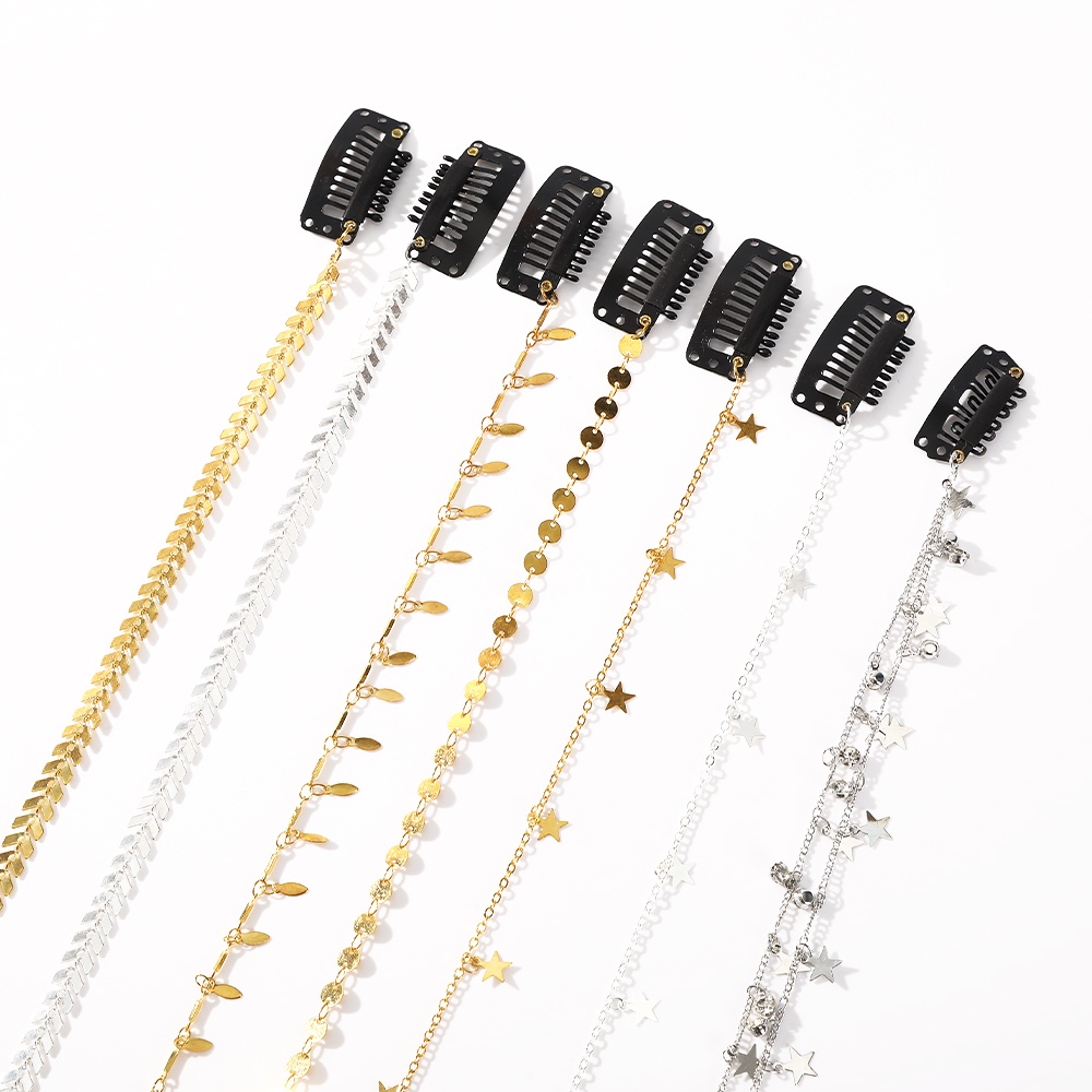【Spot goods】Flash Rhinestone Chain Hairpin Crystal Tassel Hair Clip ...