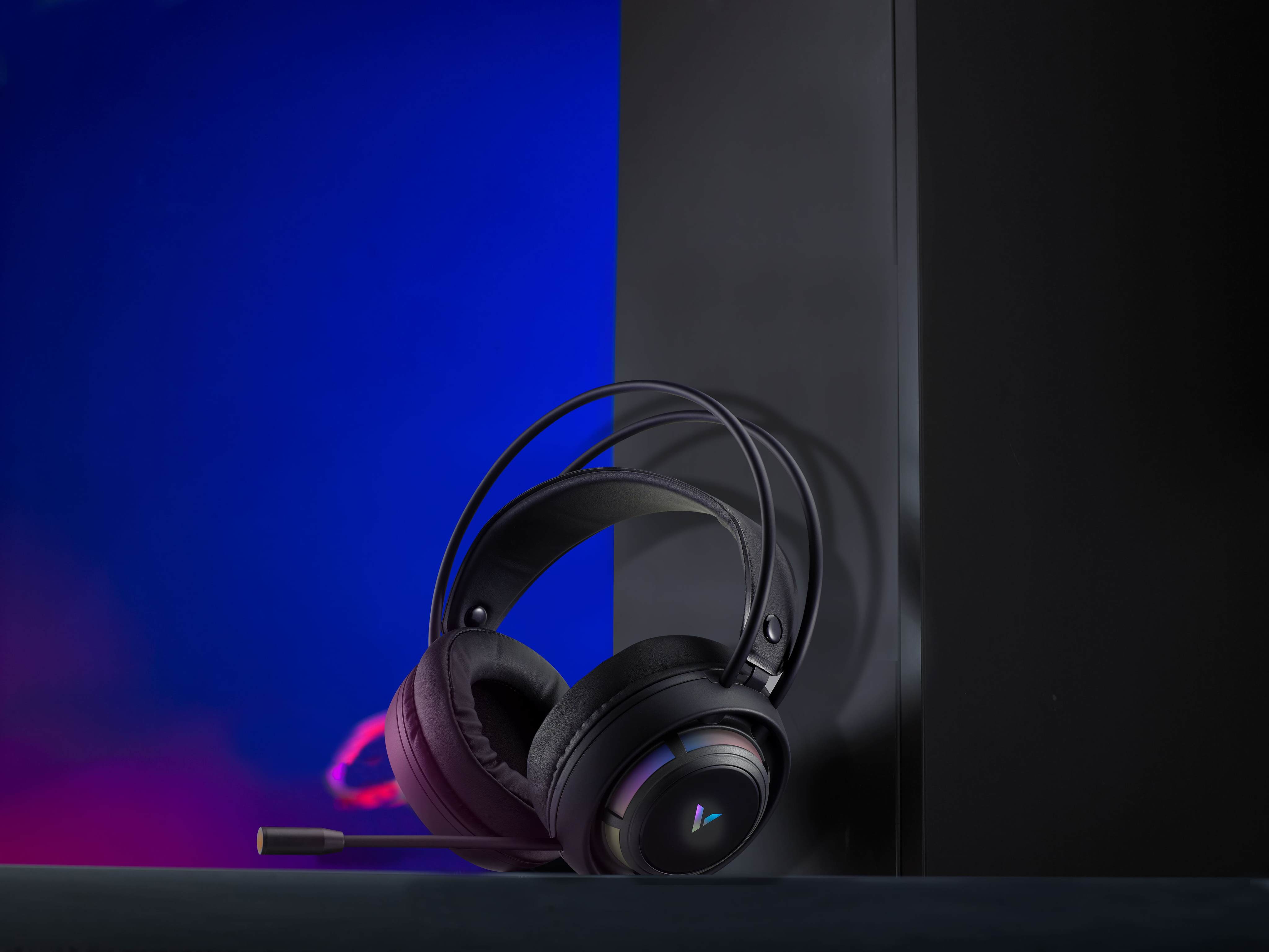 Rapoo VH110 RGB Gaming Headset with Mic 3.5mm Noise-Cancelling Wired Over Ear Headset with LED ...