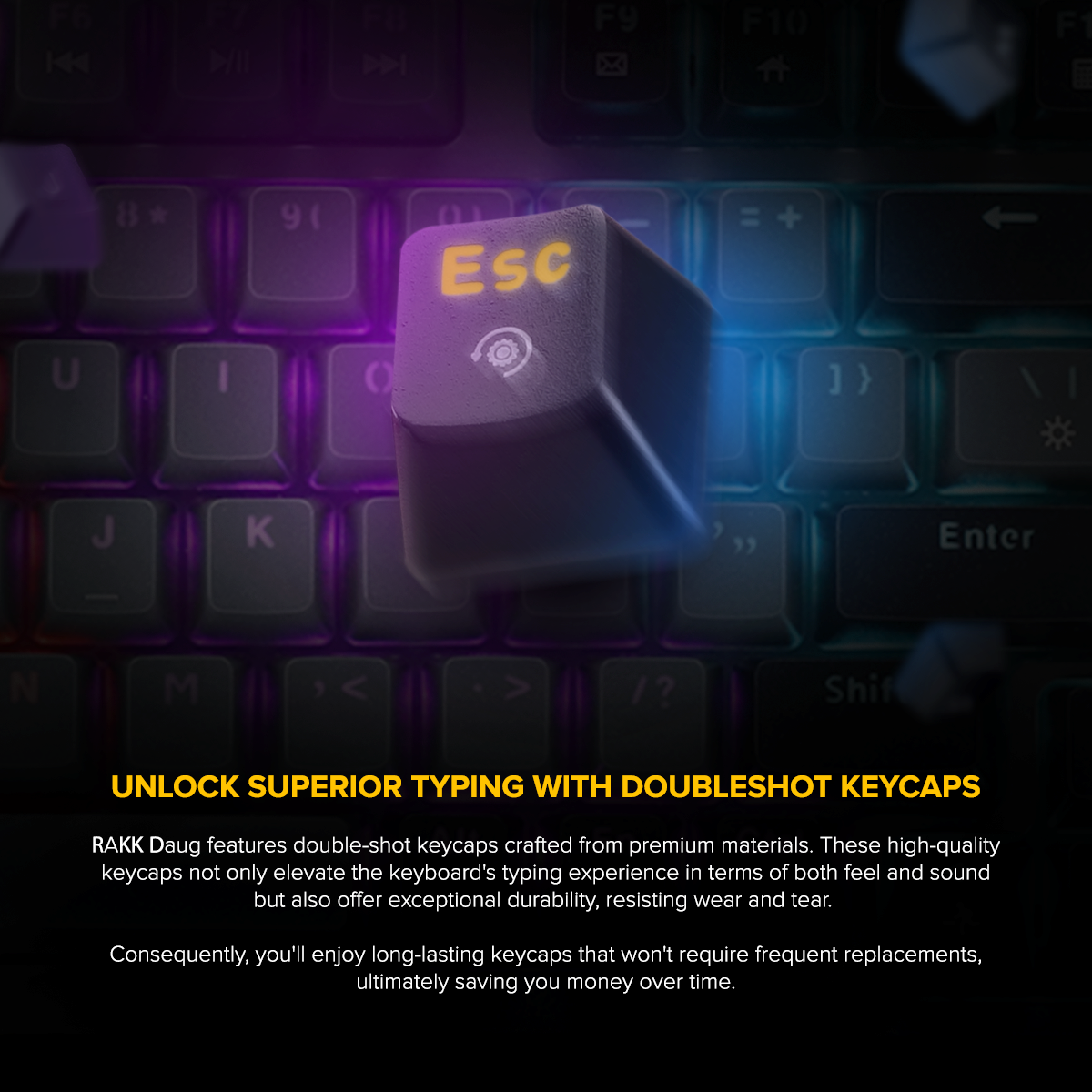 Rakk Daug 96 Keys Mechanical keyboard| Hotswappable| Yellow Switch ...