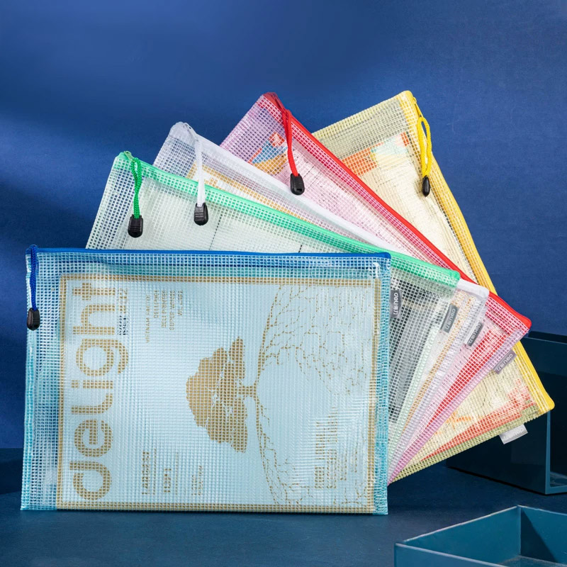 Deli E5654 A4 Zip Bag Transparent Document Folder Plastic Waterproof ...