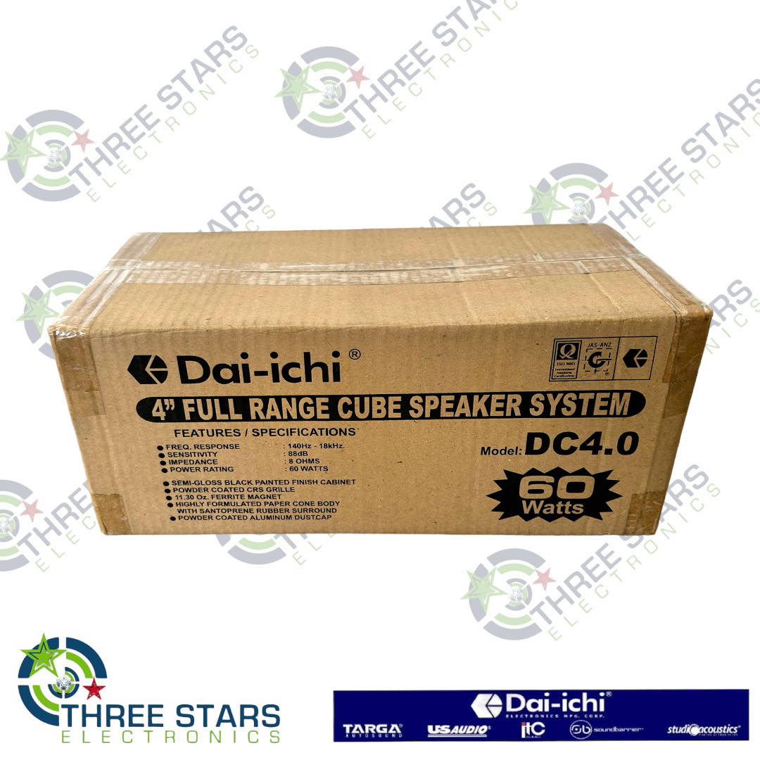 Dai Ichi 2pcs 4 inch Full Range Cube Speaker System DC 4.0 60 Watts | Shopee Philippines
