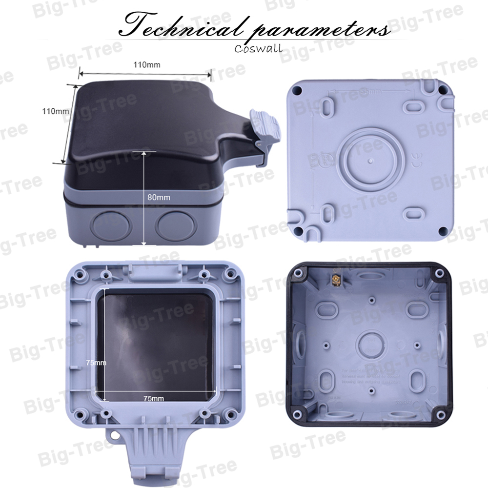IP66 waterproof socket weatherproof switch light Outdoor Wall Power ...