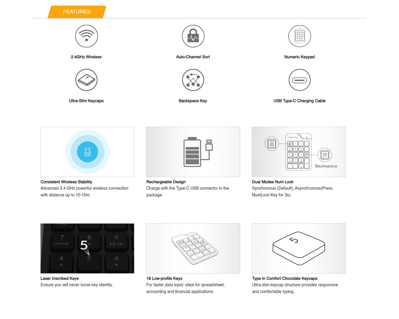 A4Tech FGK21C 2.4G Rechargeable Wireless Numeric Keypad | Shopee Philippines