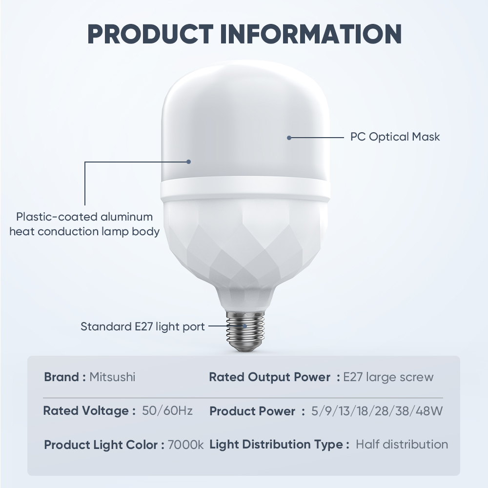 Mitsushi E27 Interface White Bulb Energy-Saving LED Bulb Spherical bulb ...