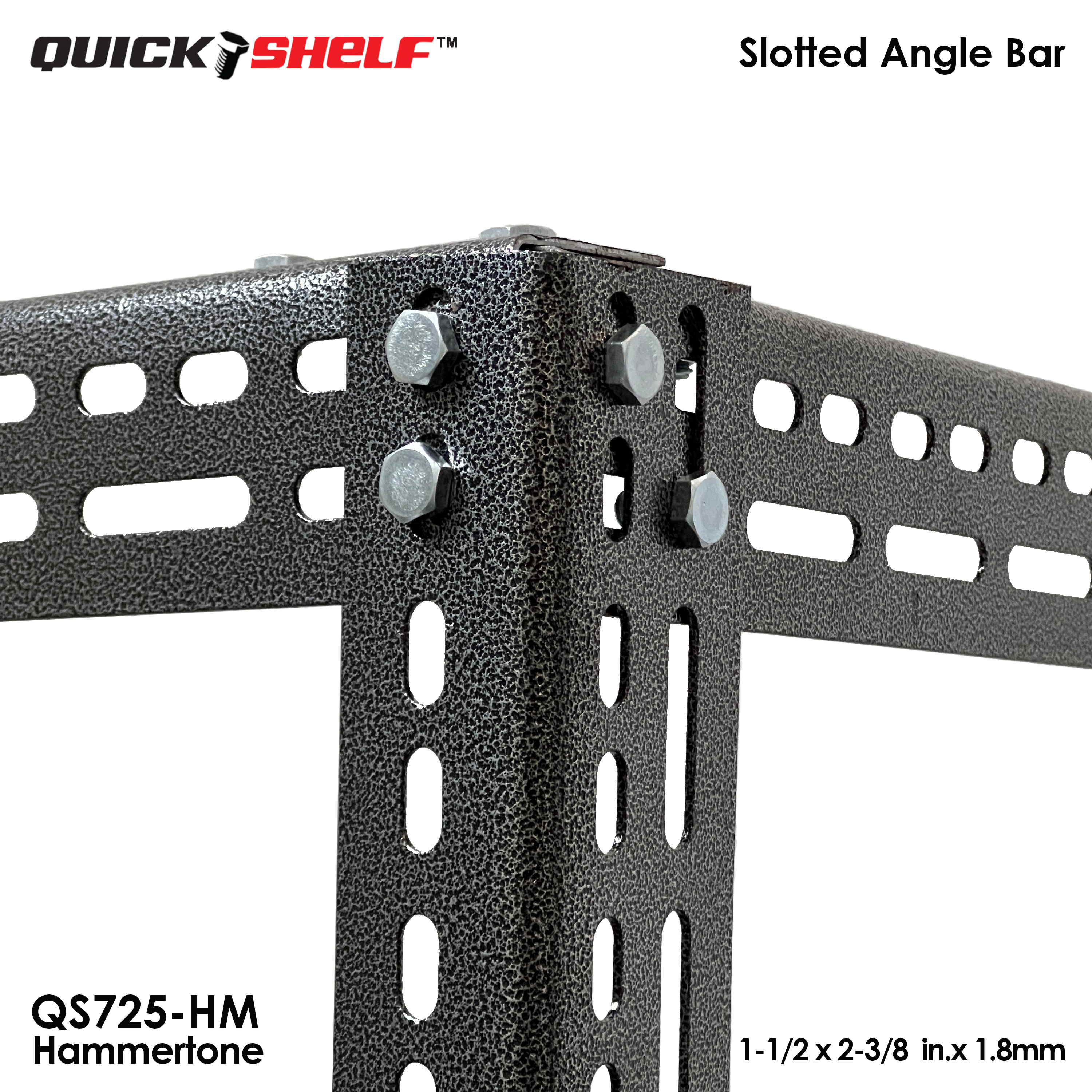 QUICKSHELF QS725 BIG SLOTTED ANGLE BAR 1.5"x2.4"x1.8mm DIY Storage ...