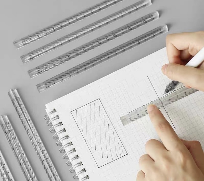 Transparent Exam Stereo Ruler Triangle Ruler 15 cm Paint Measuring ...