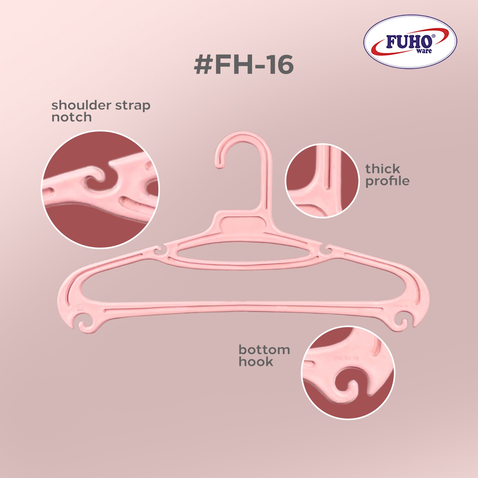 6 pcs FUHO 16" Plastic Laundry Hanger #FH16 | Shopee Philippines