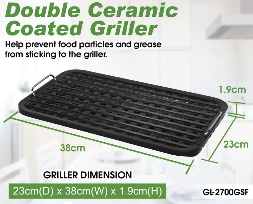 Imarflex GL-2700GSF 2 in 1 Smokeless Griller & Skillet GL2700GSF ...