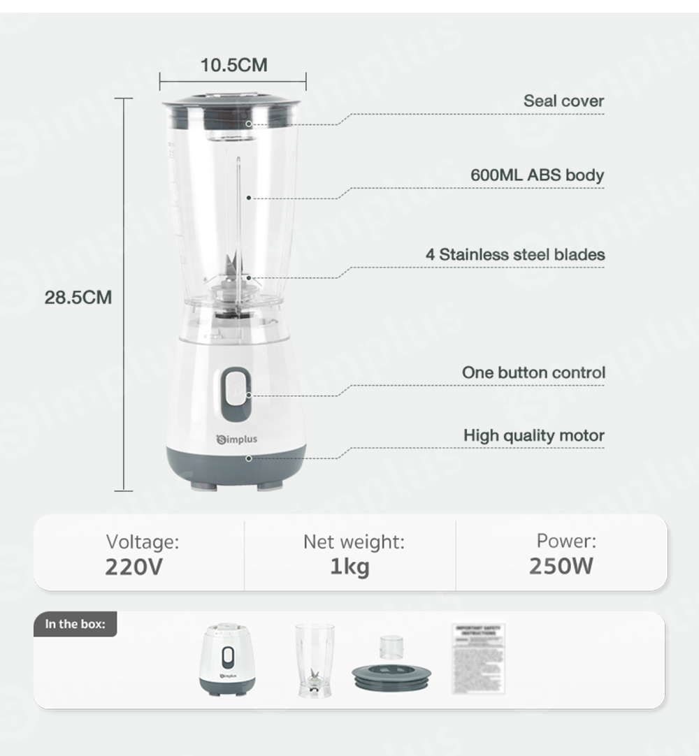 Simplus Blender Food Processor Juice Blender for Fruit and Vegetables ...