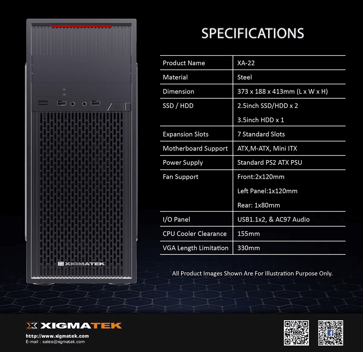 Xigmatek XA-22 PC Case - Mid Tower / ATX / Steel / SSD + HDD | Shopee ...